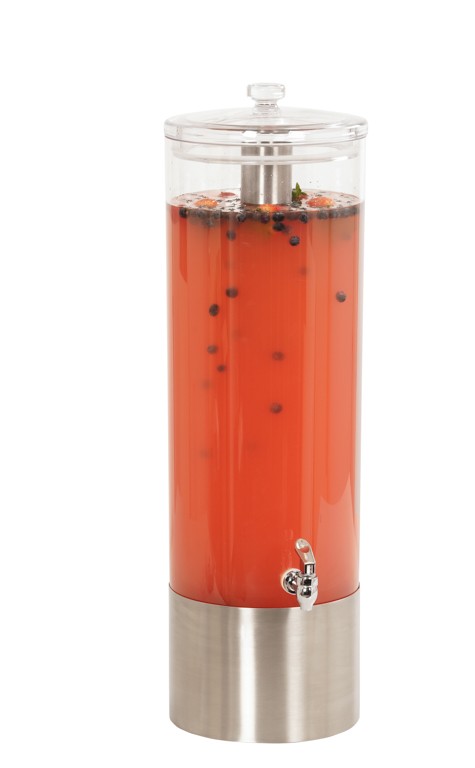 5 Gallon Stainless Steel Round Beverage Dispenser with Ice Chamber ...