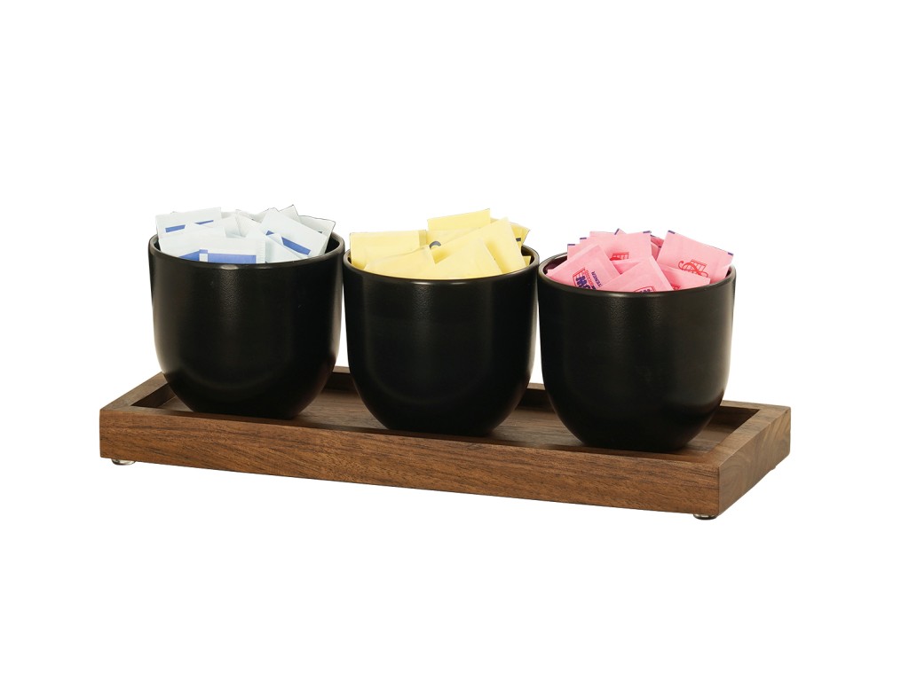 Sydney Round Black Jar Display-Walnut - Cal-Mil