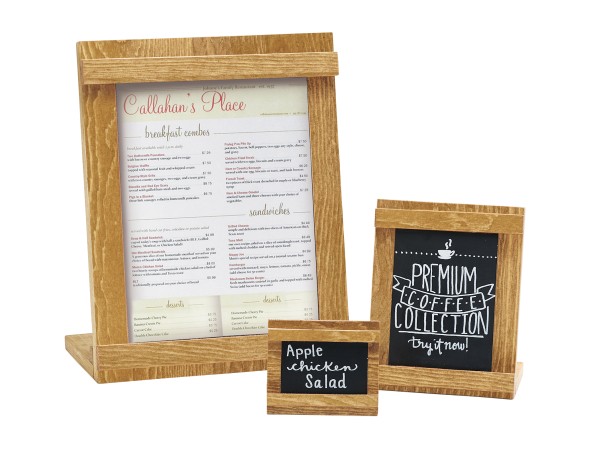 Porta letreros de madera de 10 3/4" x 5 1/2" x 14 1/4" - Cal-Mil