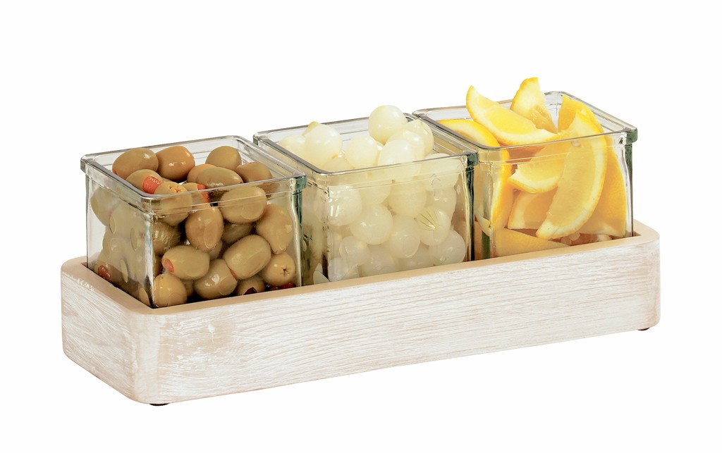 Newport Jar Display with 3 Glass Jars - Cal-Mil